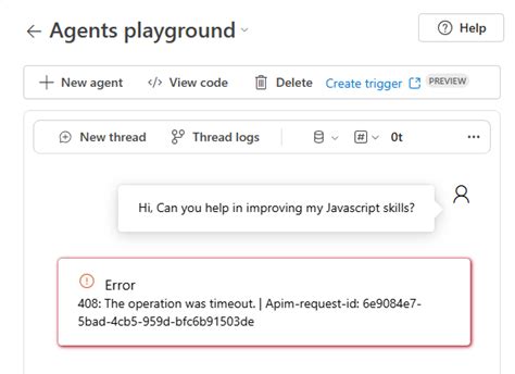 408 Timeout Error In Azure Openai Playground Despite High Rate Limits Microsoft Qanda