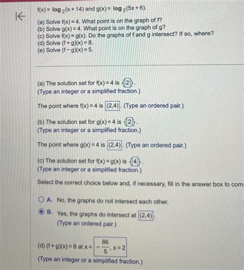F X Log X And G X Log X A Solve F X Chegg Com