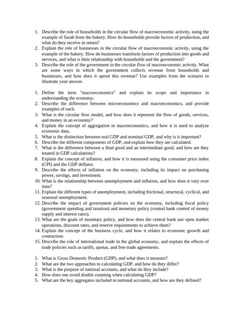Macroeconomics Sample Questions For Midterm Pdf Consumption Economics National Accounts