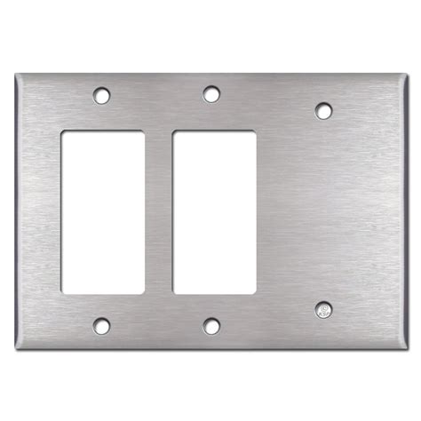 2 Gfci Decora Rocker And 1 Blank Combo Switch Plates Stainless Steel