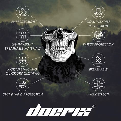 Halloween Skull Bandana Half Face Mask