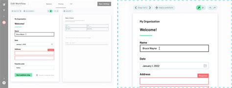 test a webform from the workflow editor