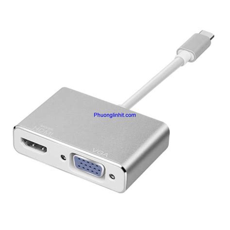 Cáp chuyển USB Type-C to HDMI + VGA Adapter - phuonglinhit