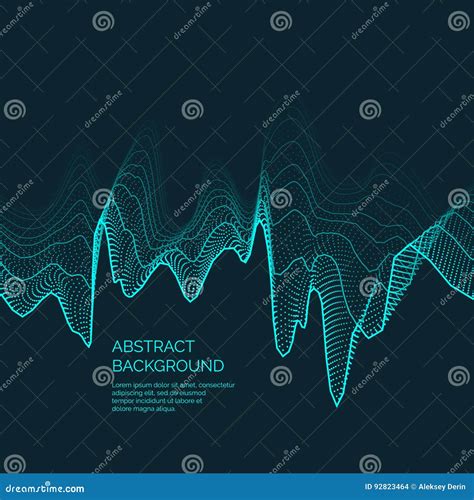 Vector Abstract Background With A Colored Dynamic Waves Line And Particles Stock Vector