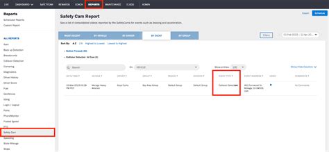 Where Can I Find The Collision Detection Events Azuga Knowledge Base