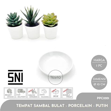 Jual Piring Porselen Tempat Sambal Bulat Putih 10 Cm Condiment Plate