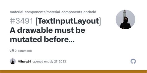 Textinputlayout A Drawable Must Be Mutated Before Applying Tint