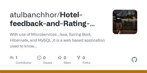 Github Atulbanchhorhotel Feedback And Rating System With Use Of