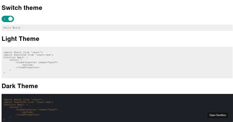 Rc Code Formatter Examples CodeSandbox