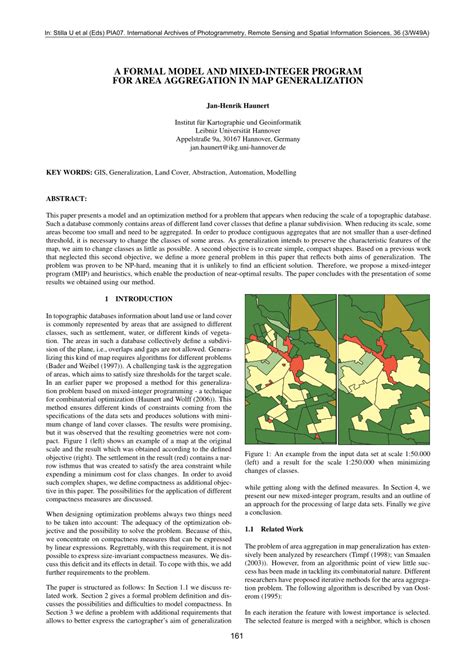 Pdf A Formal Model And Mixed Integer Program For Area Aggregation In