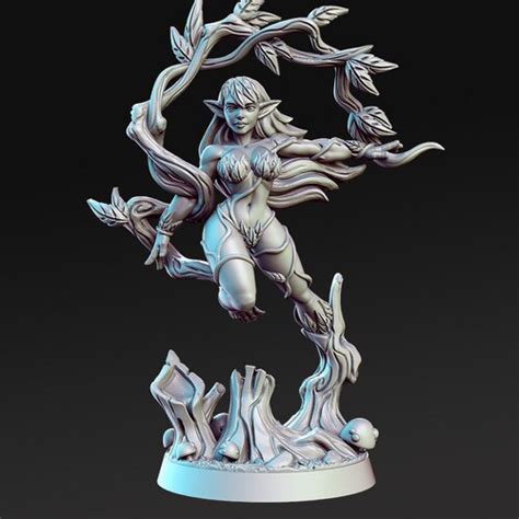 Forest Dryad Mini Dnd Tabletop Rpg Miniature Dandd Figurines Etsy