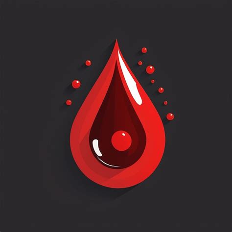 Desenho De Gota De Sangue Vermelha Estilo Plano Fundo Branco Imagem