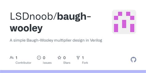 Github Lsdnoobbaugh Wooley A Simple Baugh Wooley Multiplier Design
