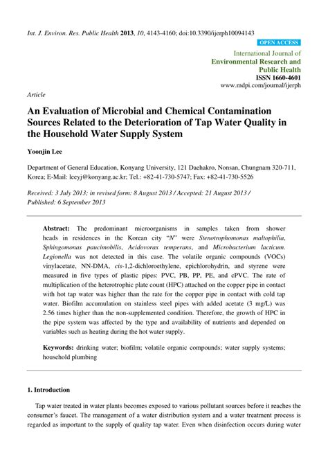 Pdf An Evaluation Of Microbial And Chemical Contamination Sources Related To The Deterioration