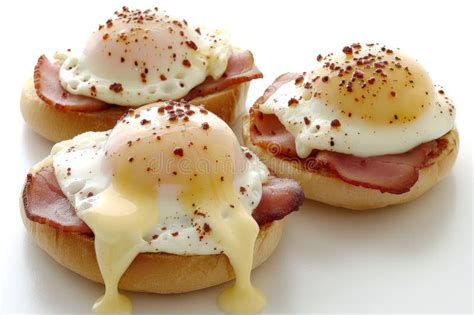 Gourmet Eggs Benedict With Hollandaise Sauce And Ham Perfect For A