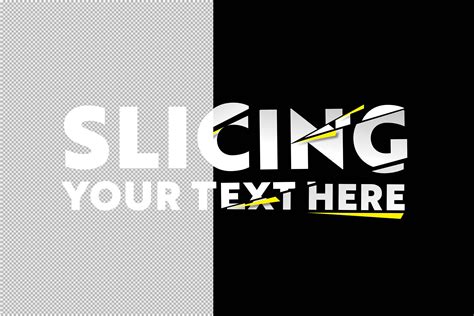 Slicing Text Effect Design Cuts