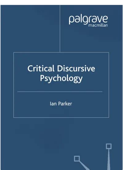 Critical Discursive Psychology