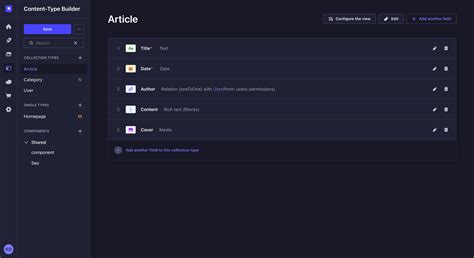 内容类型生成器 Strapi 中文网