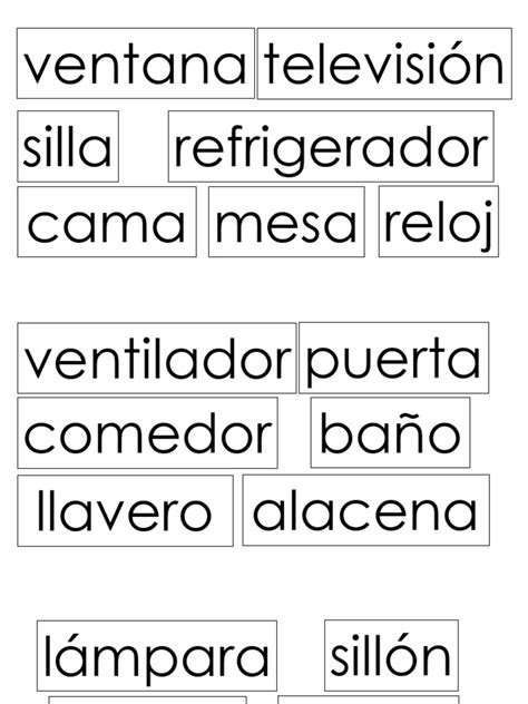 Nombres De Objetos De La Casa Pdf