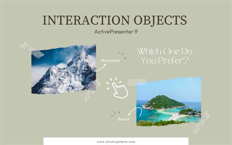 Overview Of Interaction Objects In Activepresenter 9
