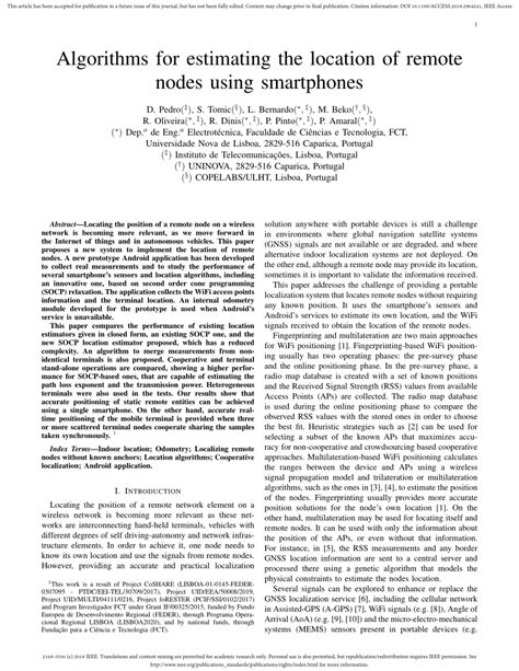 Pdf Algorithms For Estimating The Location Of Remote Nodes Using