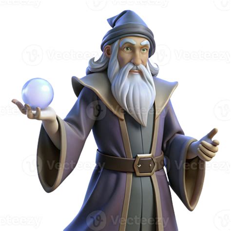 Vibrant Rustic A Wise Old Wizard With A Long Flowing Beard Holding A