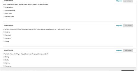 solved question 1 10 points save answer in the data editor