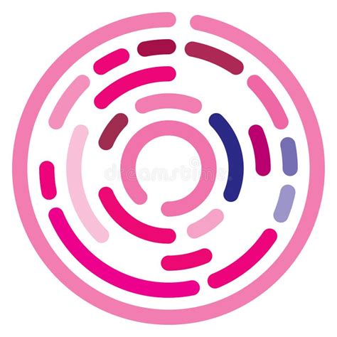 Colorful Circular Concentric Segmented Circles Radial Radiating Rings Abstract Geometric