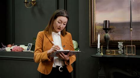 Free Stock Video Asian Woman Opening Notebook