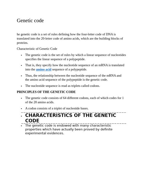 Genetic Code Pdf Genetic Code Translation Biology