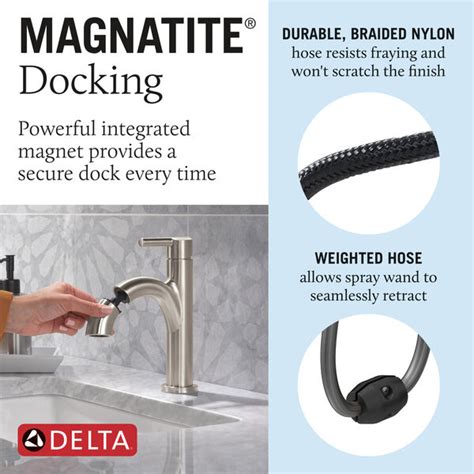 Single Handle Pull Down Bathroom Faucet In Stainless 15749lf Sspd