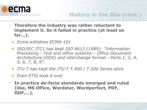 Ppt Document Architecture Standards In Ecma Powerpoint Presentation