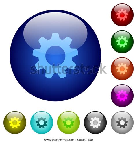 Set Color Settings Glass Web Buttons Stock Vector Royalty Free 336030560 Shutterstock