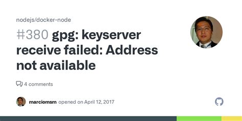 Gpg Keyserver Receive Failed Address Not Available · Issue 380