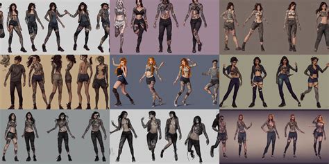 Character Sheet Concept Art Of Female Video Game Stable Diffusion