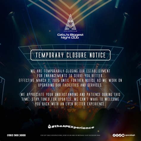 Apex Super Club To All Our Valued Guests Apex Super