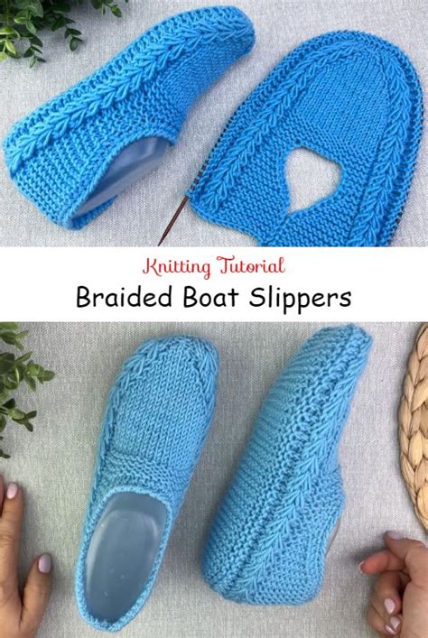 Knit Braided Boat Slippers