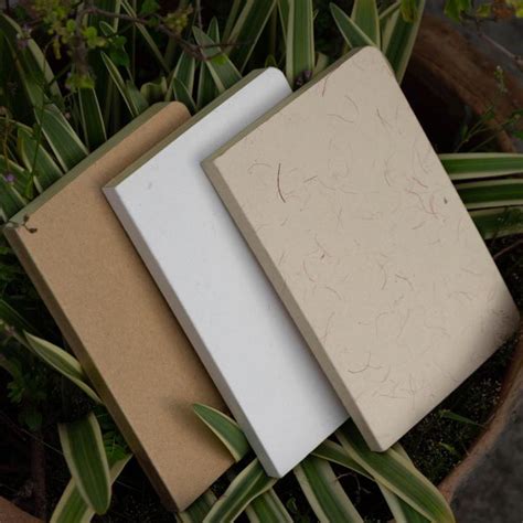Yellowish Page Hand Made Texture Grey Kraft And Texture White Cover