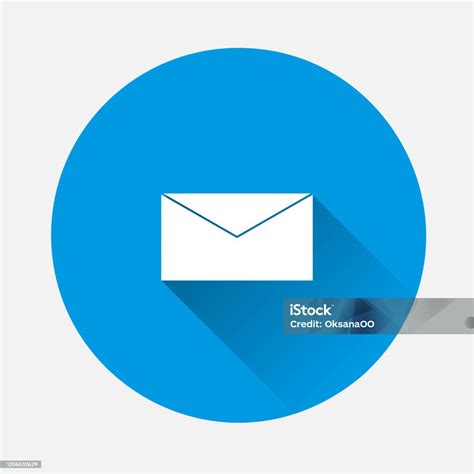 벡터 봉투 아이콘입니다 파란색 배경에 전자 메일 메시지 그림 아이콘입니다 긴 그림자가 있는 플랫 이미지입니다 고객에 대한 스톡 벡터 아트 및 기타 이미지 Istock