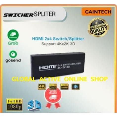 Jual HDMI Switch Splitter 2 IN 4 OUT Gaintech Jakarta Pusat Global Active Tokopedia