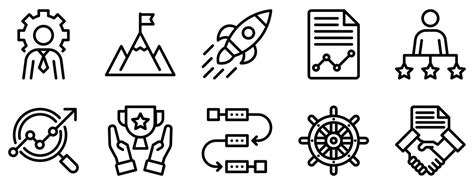 Strategy Line Style Icon Set Collection 35741840 Vector Art At Vecteezy