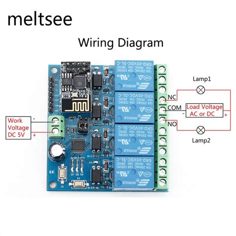 โมดูลสวิตซ์ 5 โวลต์ esp 8266 esp 01 4 ช่อง wifi สําหรับโทรศัพท์มือถือ
