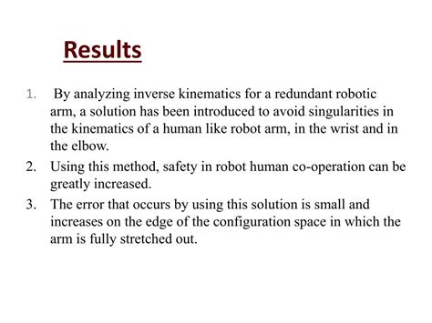 PPT INVERSE KINEMATICS IN A ROBOTIC ARM AND METHODS TO AVOID SINGULARITIES PowerPoint