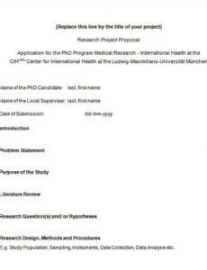 One Page Research Proposal Template