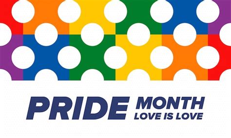 6 月の Lgbt プライド月間レズビアン ゲイ バイセクシュアル トランスジェンダー Lgbt フラグ虹愛ベクトル ポスター プレミアムベクター