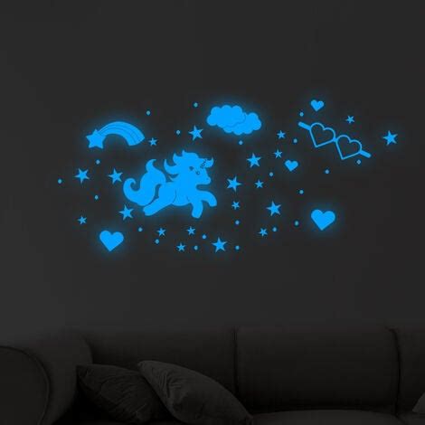 Licorne Etoiles Phosphorescentes Plafond Lune Et Etoiles Lumineuses