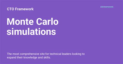 Monte Carlo Simulations Cto Framework