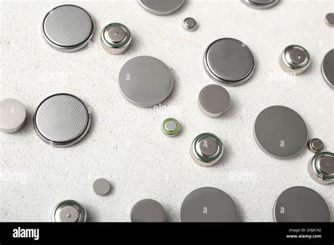 Metal Lithium Button Cell Batteries On White Background Stock Photo Alamy