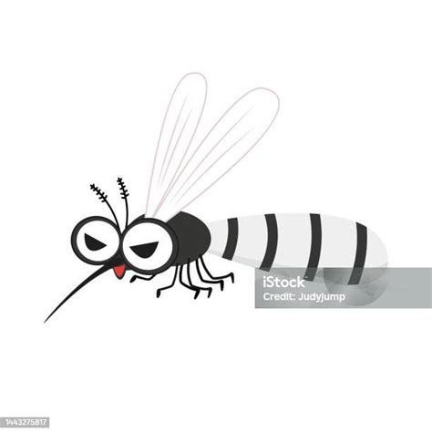 만화 모기 벡터가 격리되었습니다 흰색 바탕에 모기 모기에 대한 스톡 벡터 아트 및 기타 이미지 모기 호랑이 건강관리와