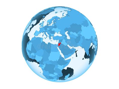 Jordan Blue Low Poly Map With Capital Amman Stock Vector Illustration
